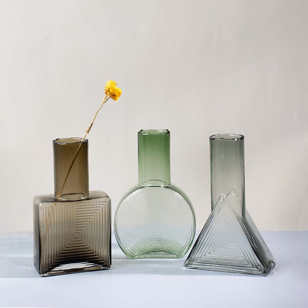 Shop Small Contemporary Green Glass Vase | Whispering Homes