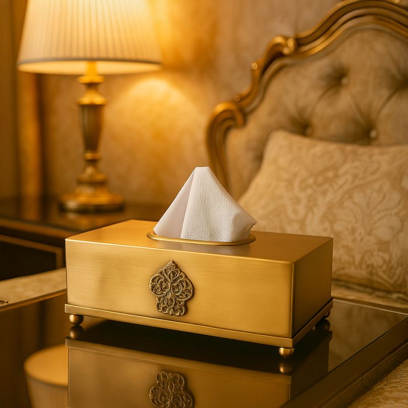 Brass Tissue Holder | Buy Golden Tissue Box | Whispering Homes