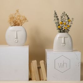 Shop Bohemian Smiley Face White Ceramic Vase | Whispering Homes
